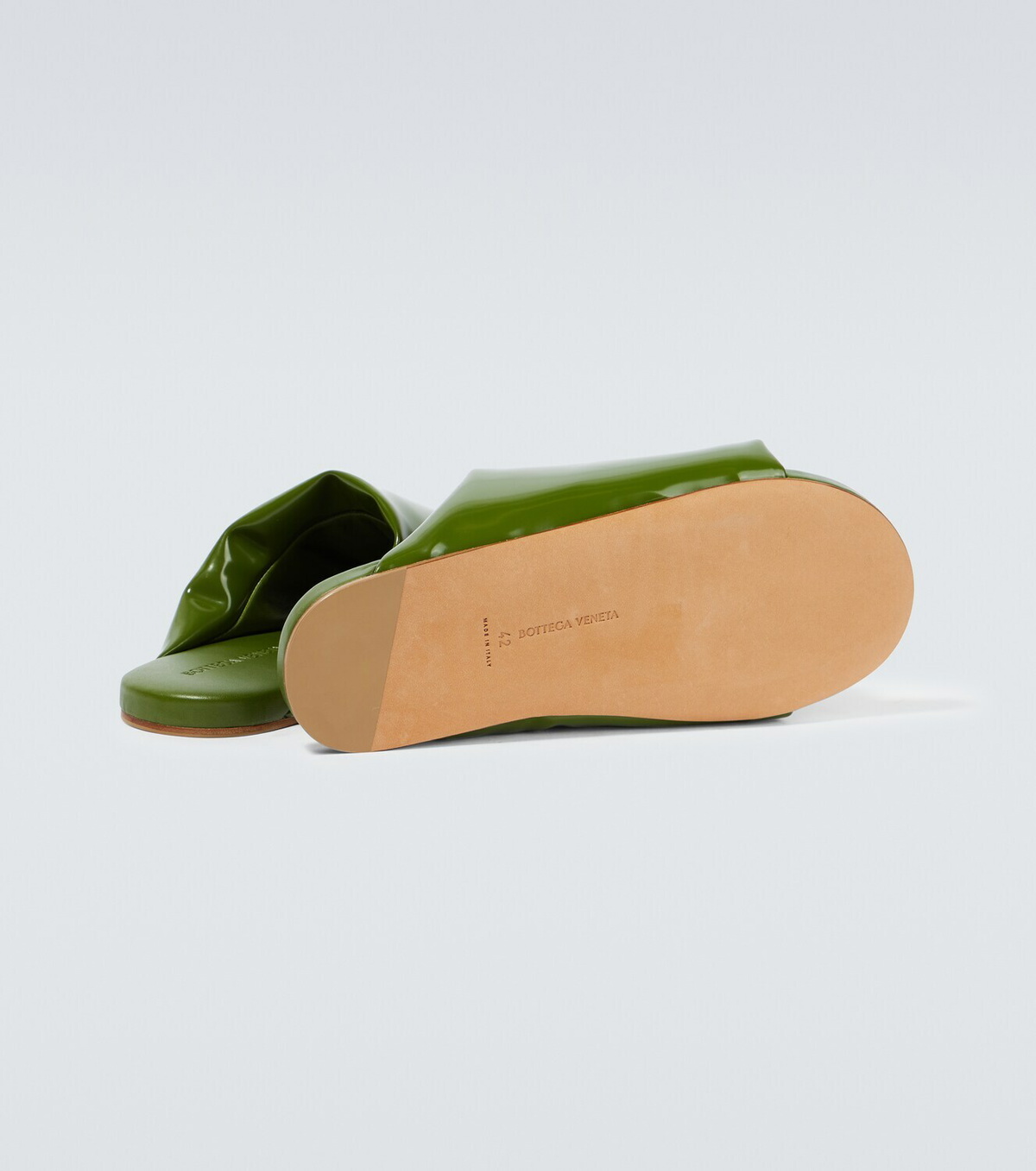 Bottega Veneta Padded patent leather slides Bottega Veneta