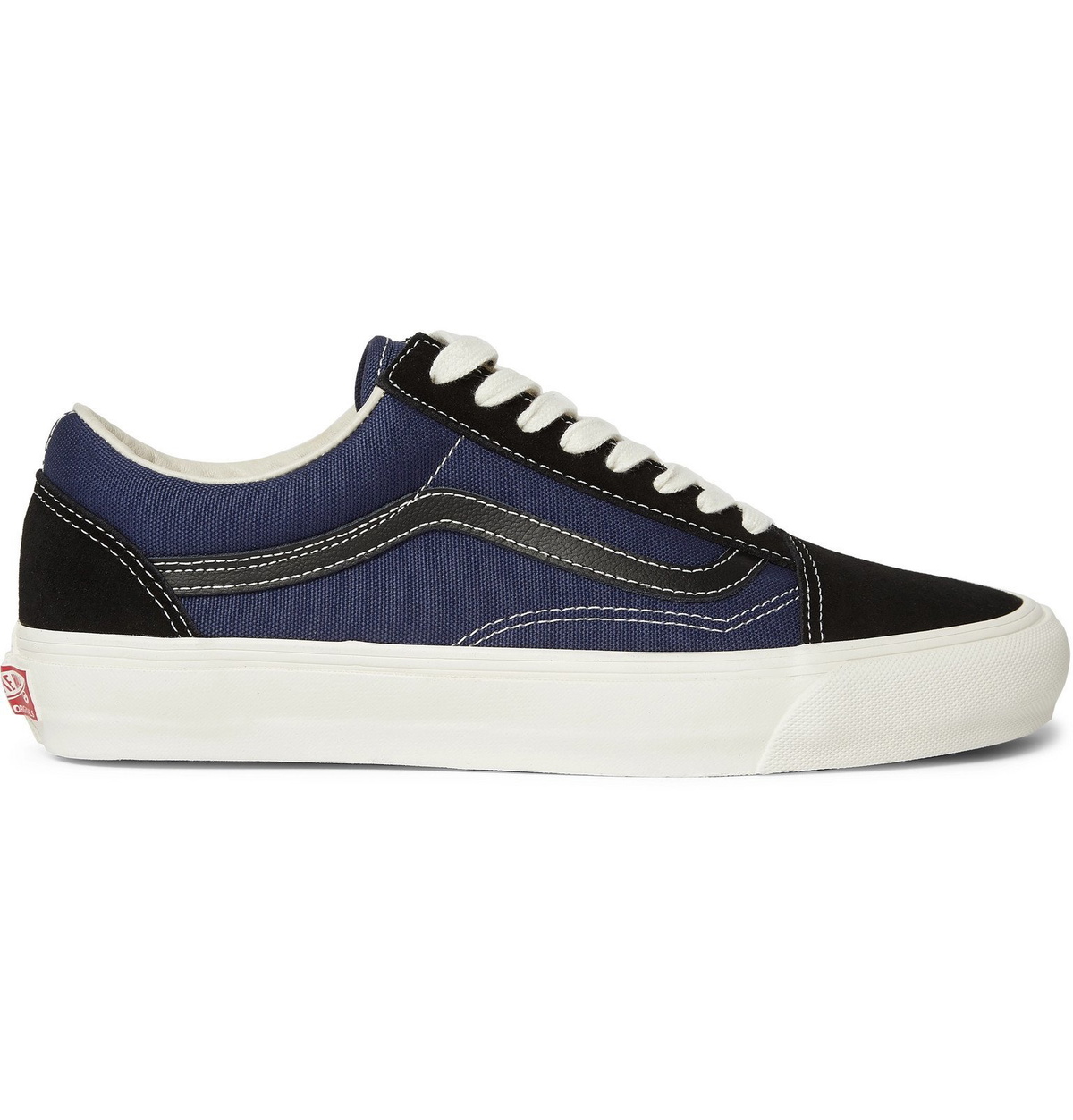Vans - OG Old Skool LX Leather-Trimmed Suede and Canvas Sneakers - Blue ...