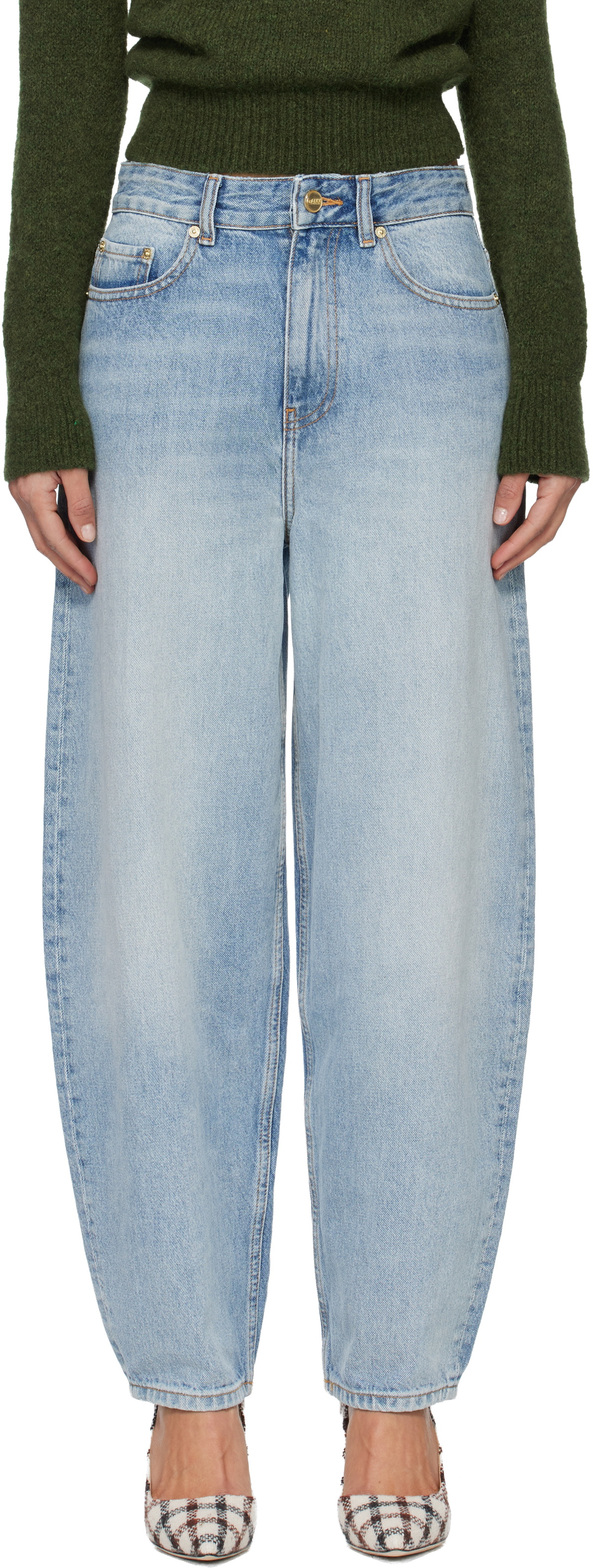 GANNI Blue Loose Rigid Stary Jeans GANNI
