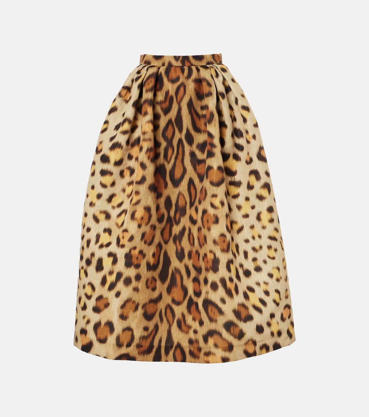 Oscar de la Renta Leopard-print faille midi skirt Oscar de la Renta