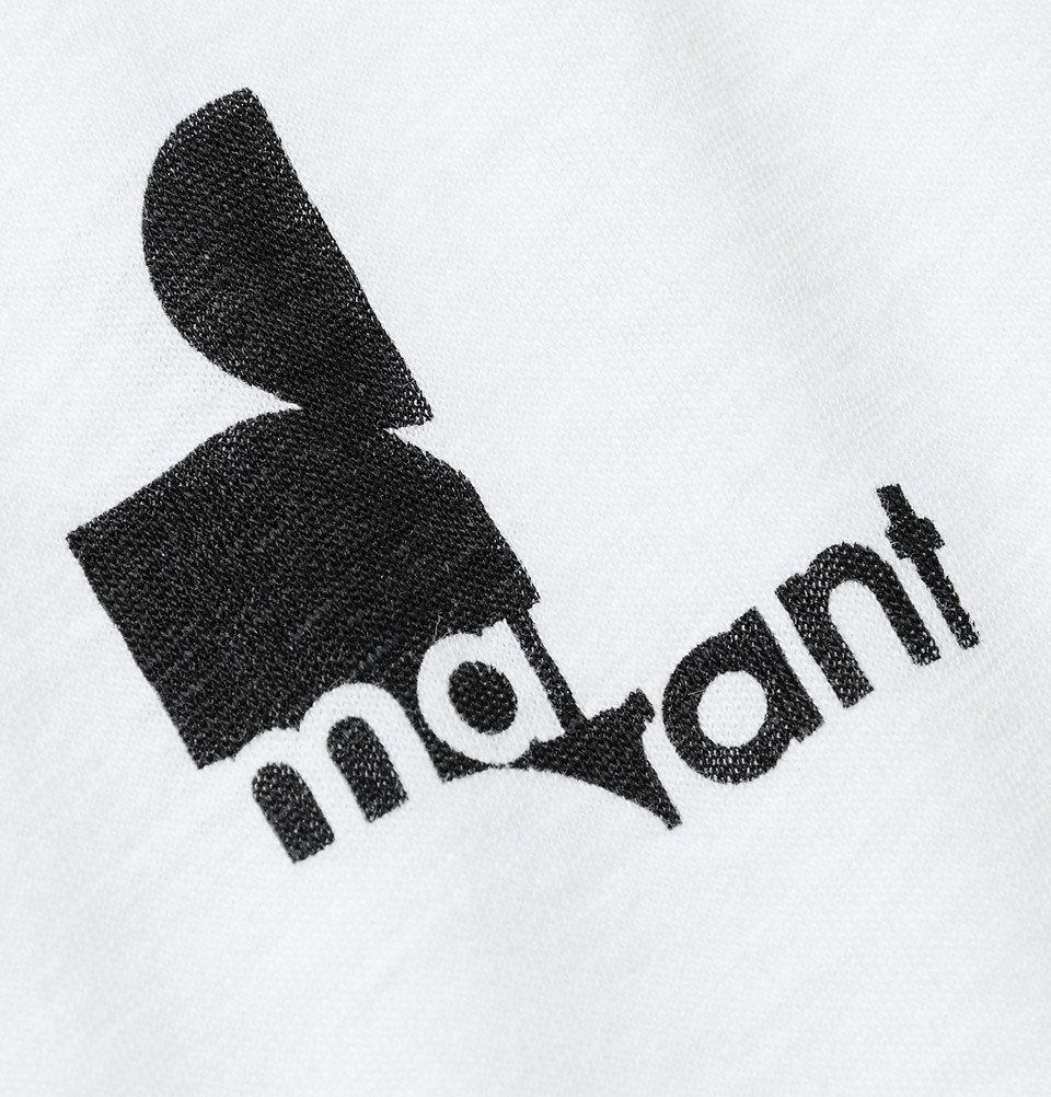 Isabel Marant - Zaffer Logo-Print Cotton-Jersey T-Shirt - Men - White ...