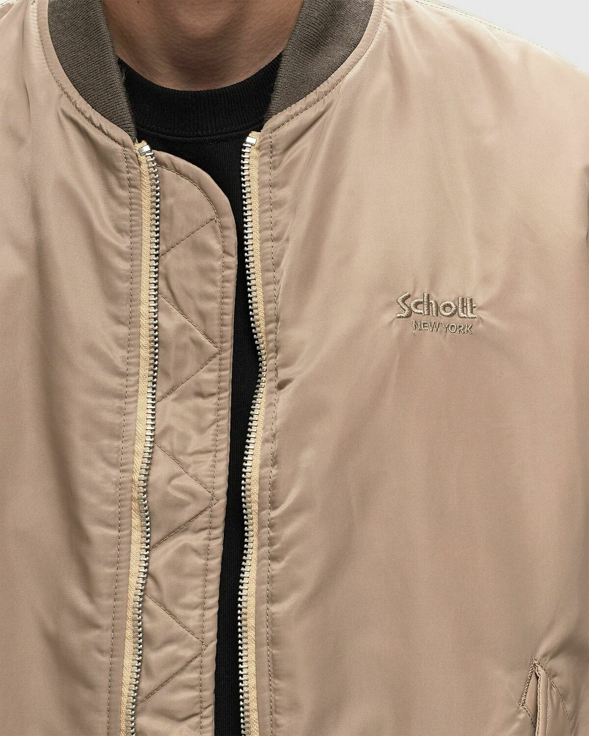 Schott Nyc Macampsrs Jacket Beige Bomber Jackets Schott