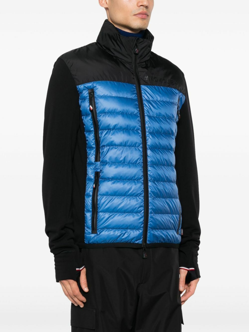 Moncler Grenoble Blue And Black Logo-Patch Puffer Jacket Moncler Grenoble