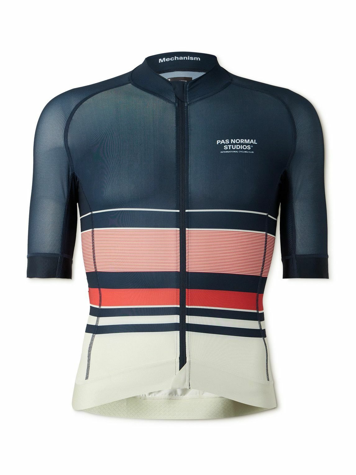 Pas Normal Studios - Mechanism Logo-Print Striped Cycling Jersey - Blue ...