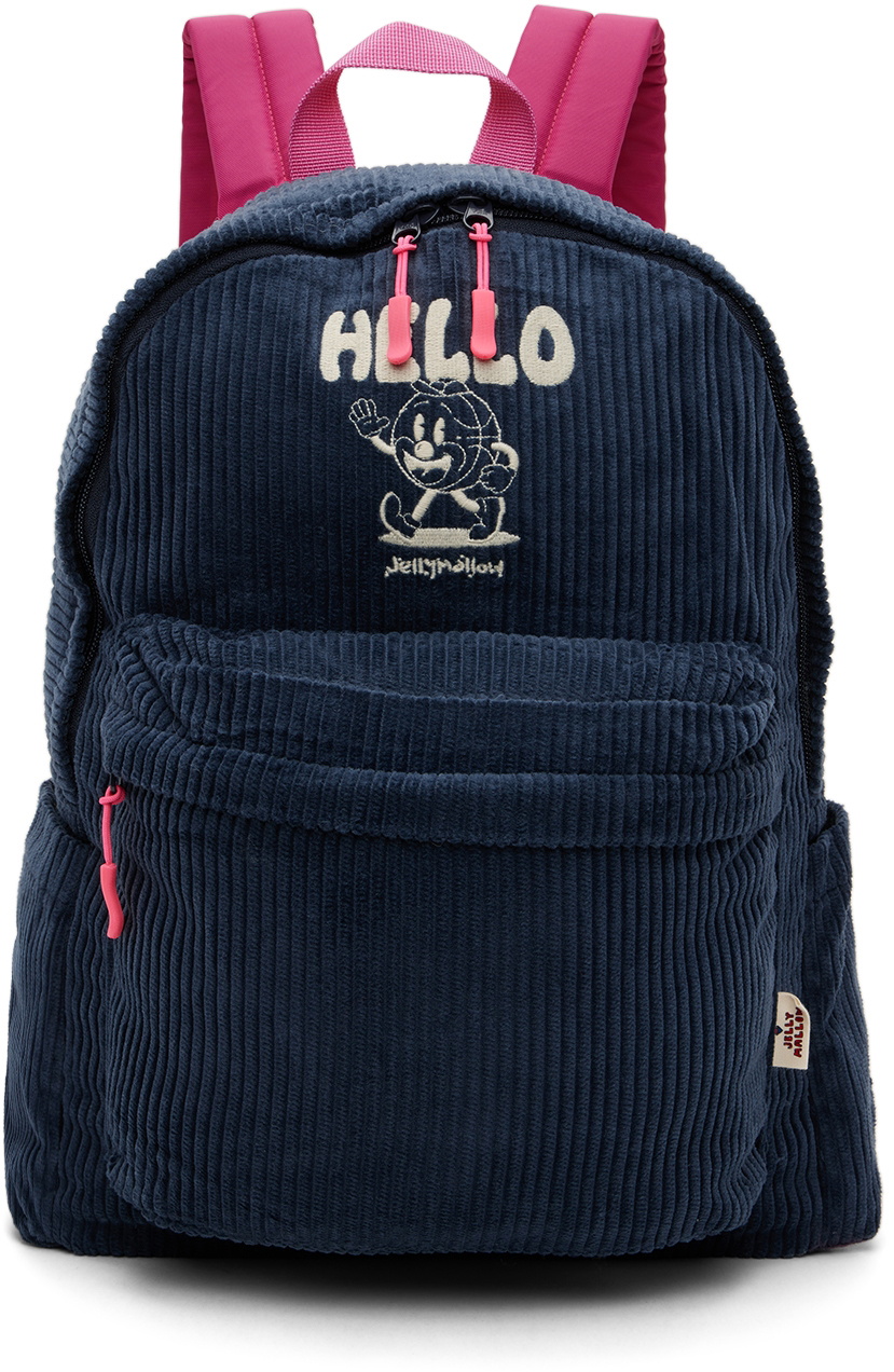 Jellymallow SSENSE Exclusive Kids Navy 'Hello' Backpack Jellymallow