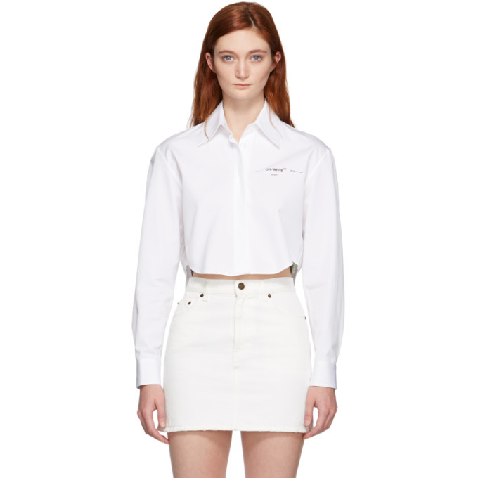 Off-White White Basic Crop Shirt Off-White