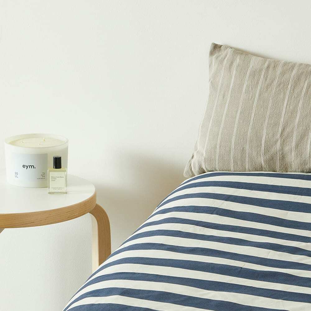 HAY Été Double Duvet Cover in Midnight Blue And Light Grey HAY