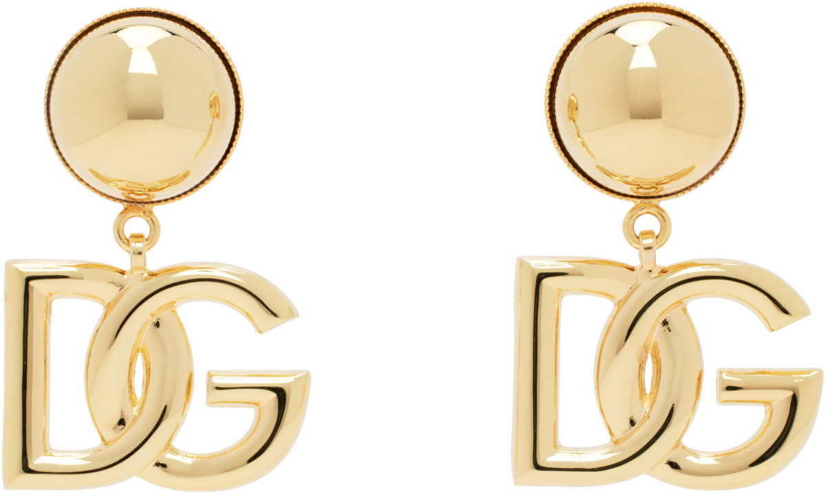 Dolce&Gabbana Gold 'DG' Logo Clip-On Earrings Dolce & Gabbana
