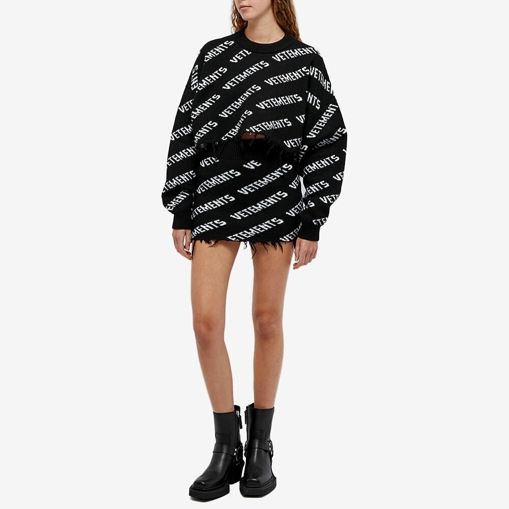 Vetements Women's Monogram Mini Skirt in Black/White Vetements