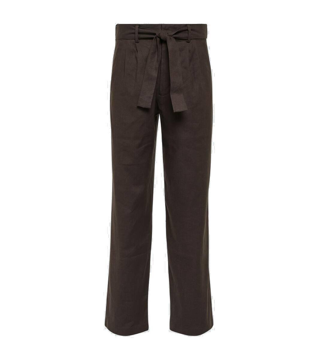 Commas Linen-blend straight pants Commas