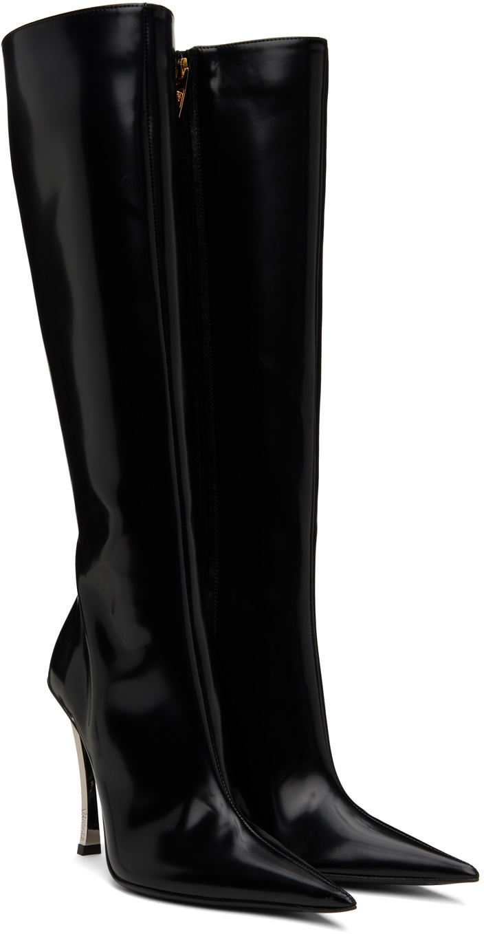 Versace Black Pin-Point Boots Versace