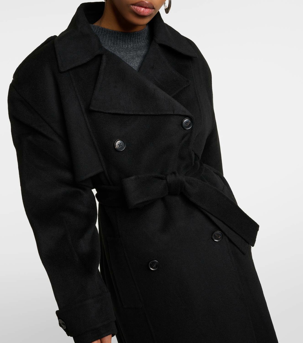 The Frankie Shop Nikola wool and cashmere trench coat The Frankie Shop