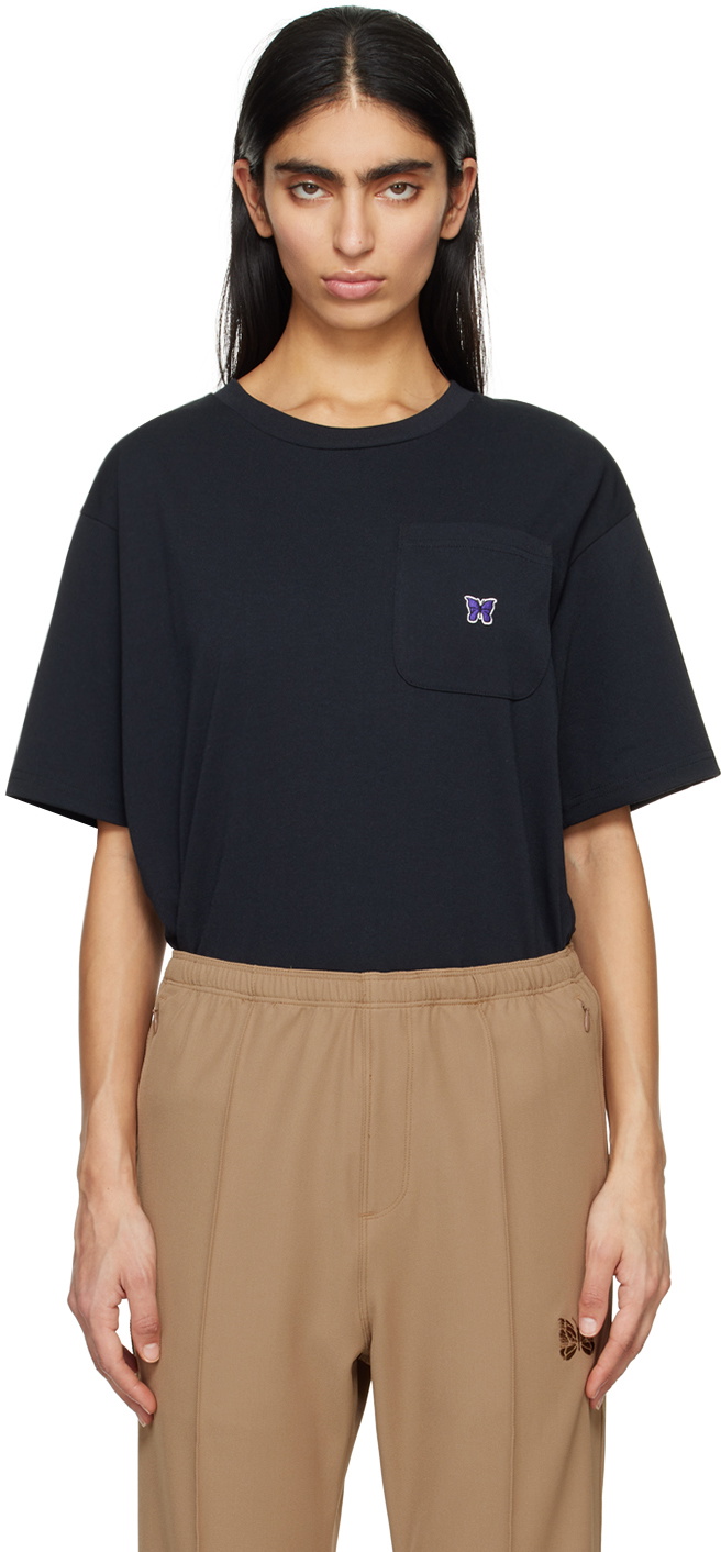 NEEDLES Black Embroidered T-Shirt Needles