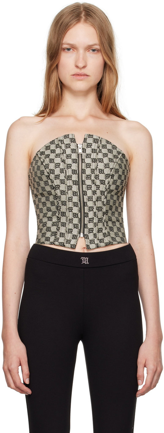 MISBHV Gray Jacquard Monogram Top MISBHV