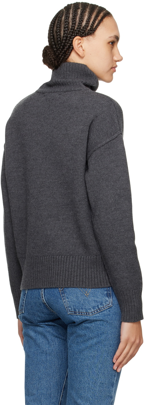 AMI Paris Gray Ami de Cœur Turtleneck AMI