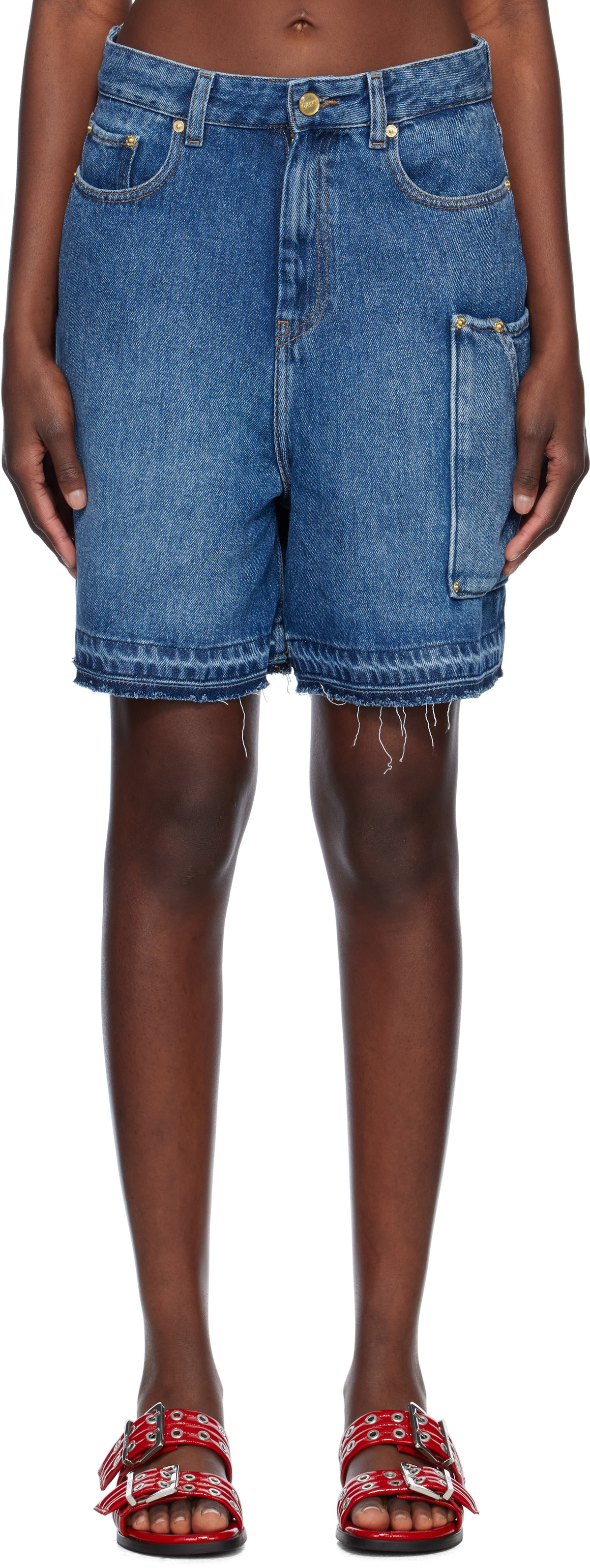 GANNI Blue Light Denim Shorts GANNI