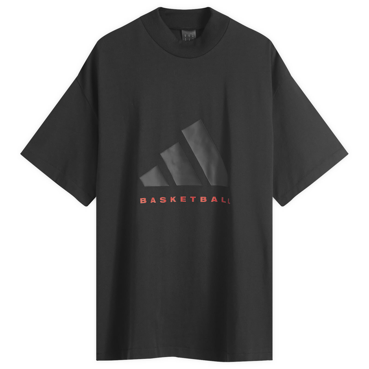 Adidas Men's Basketball T-Shirt in Black/Red adidas