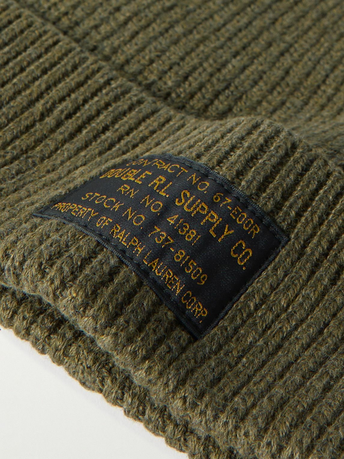 RRL - Logo-Appliquéd Ribbed Cotton-Blend Beanie RRL