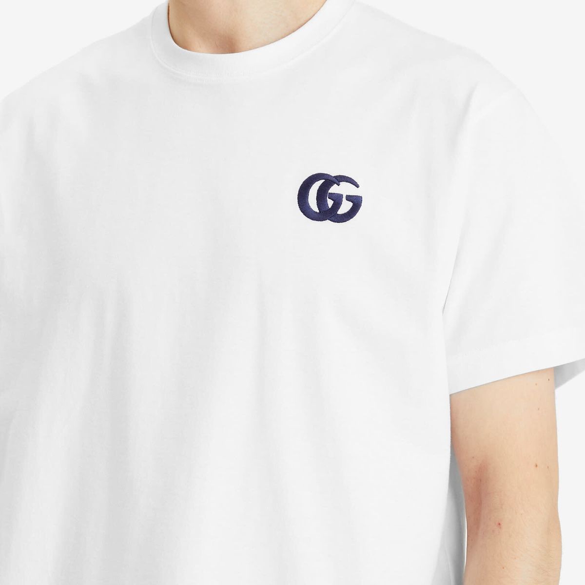 Gucci Men's Embroidered Logo T-Shirt in White/Mix Gucci Gucci Men's Embroidered Logo T-Shirt in White/Mix Gucci