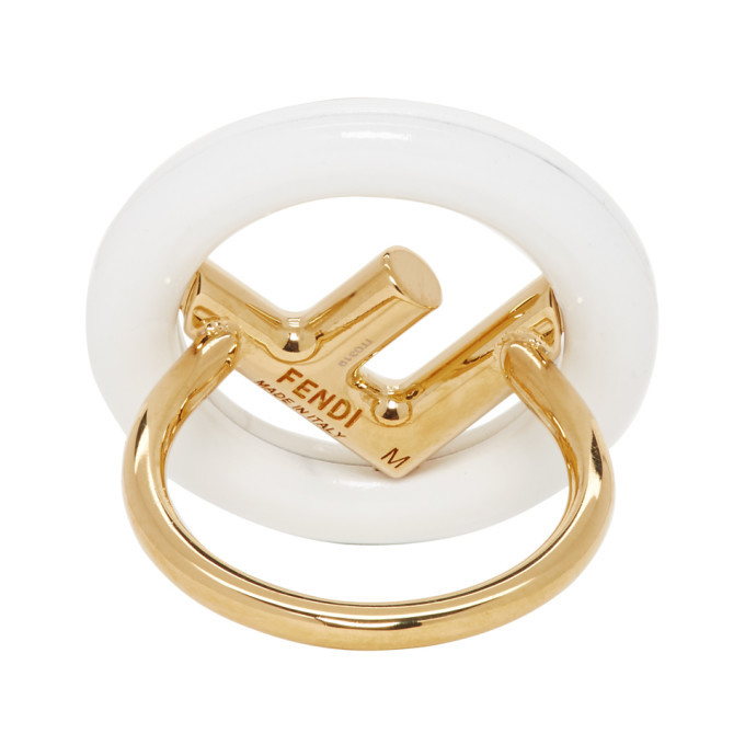 Fendi Gold and White F is Fendi Ring Fendi