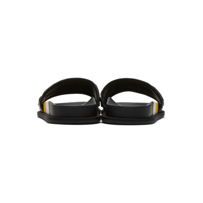 Fendi Black Fendi Mania Pool Slides Fendi