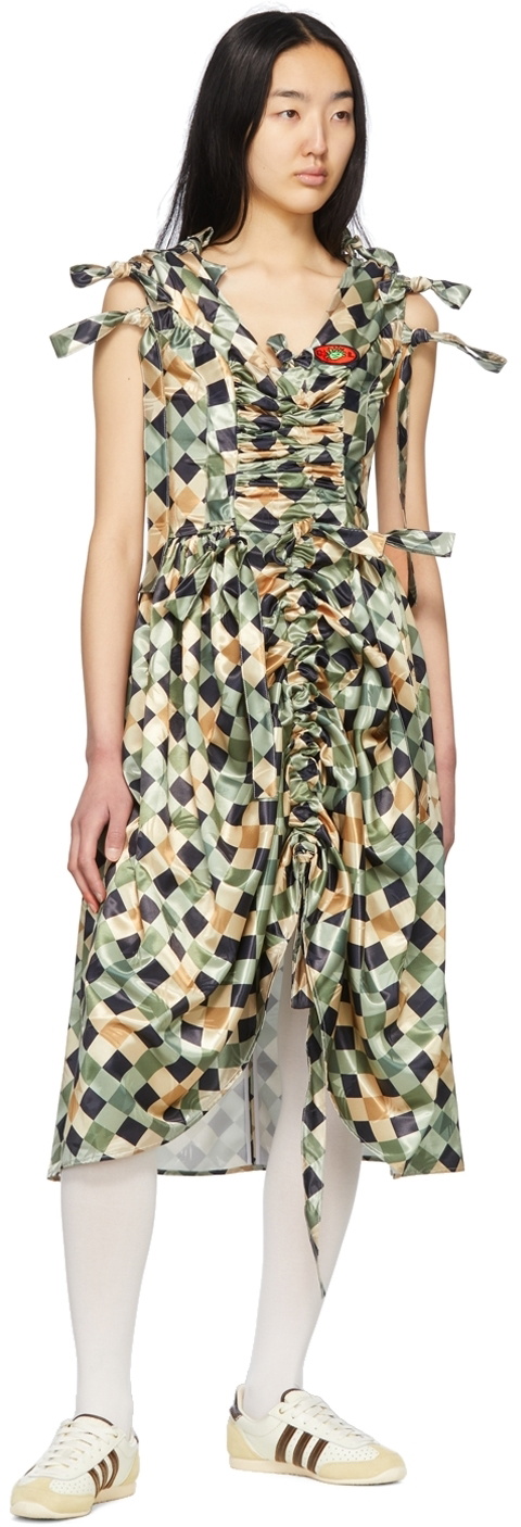 Chopova Lowena Green Polyester Midi Dress Chopova Lowena