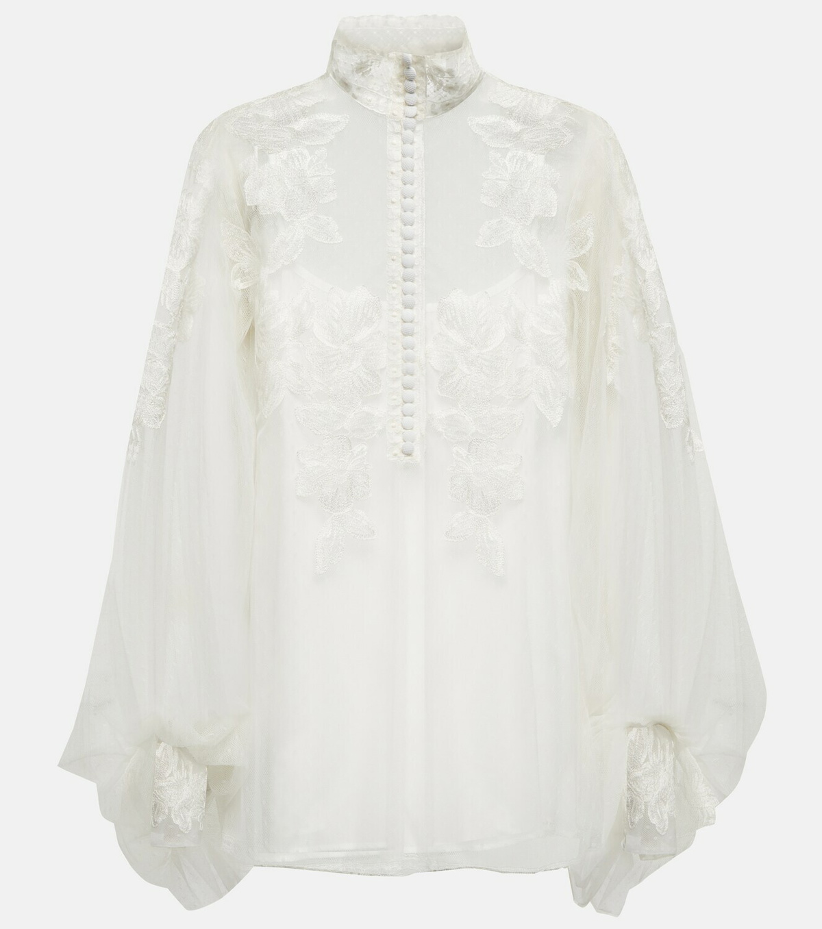Costarellos Bridal Georgia polka-dot tulle shirt Costarellos