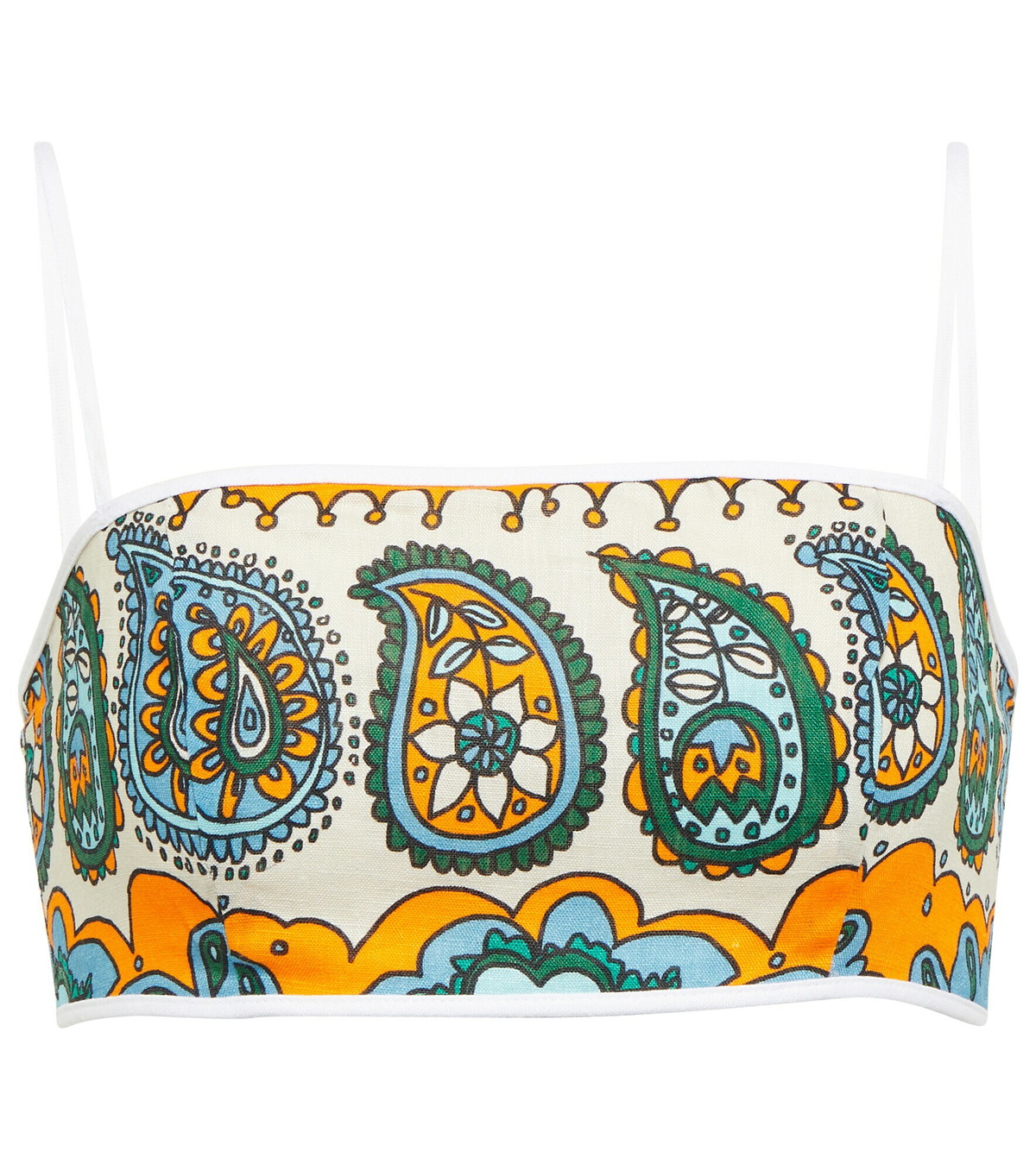 Staud - Bomber printed linen crop top Staud