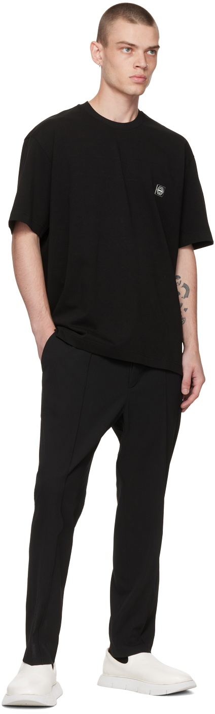 Solid Homme Black Embroidered Back T-Shirt Solid Homme