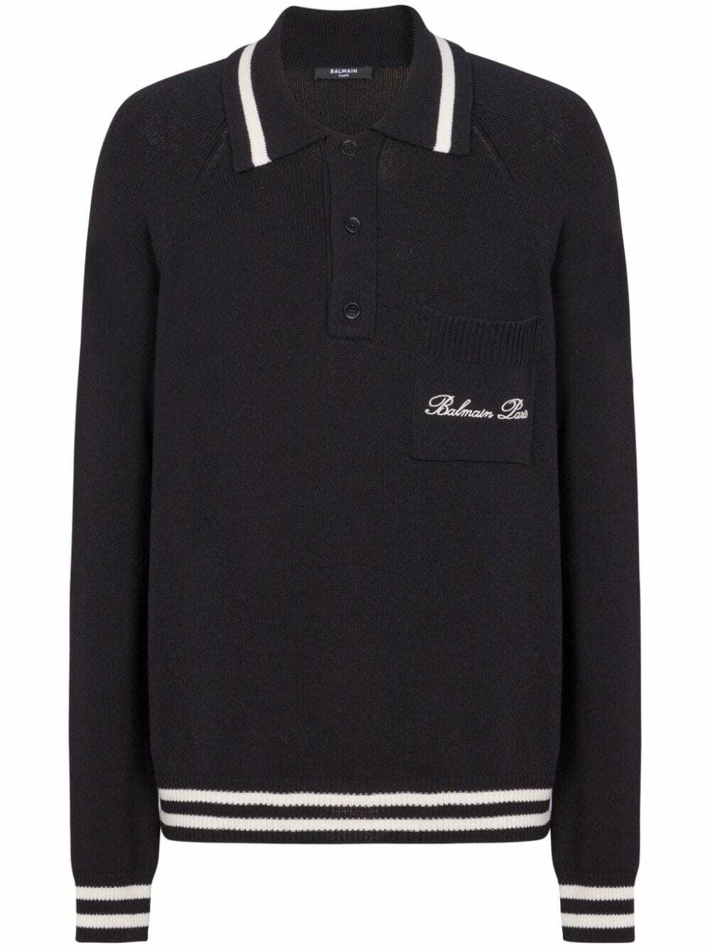 BALMAIN - Wool Polo Shirt With Logo Balmain
