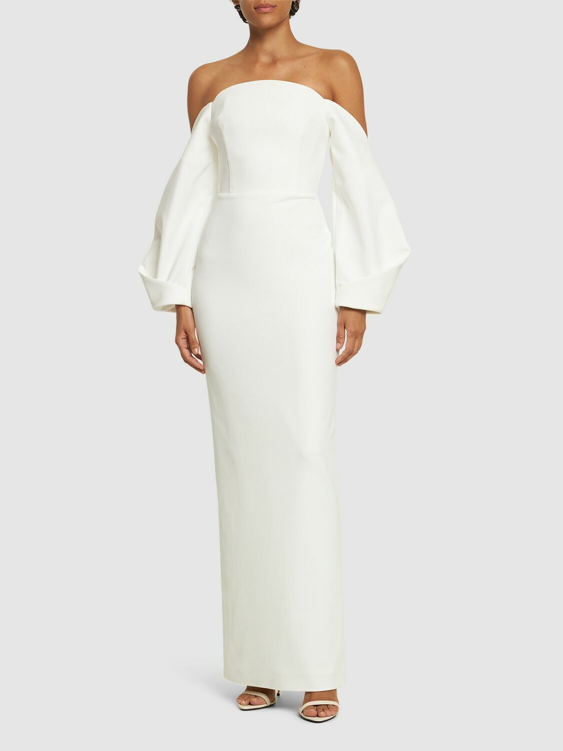 SOLACE LONDON Lotta Satin & Crepe Maxi Dress Solace London