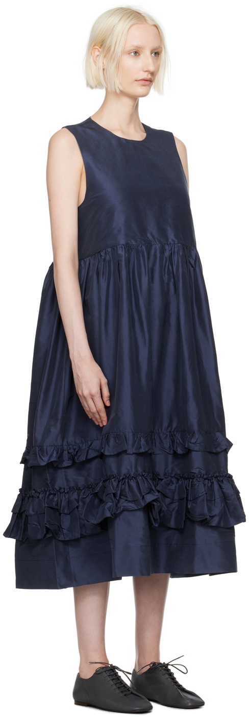 Cawley Navy Genevieve Midi Dress Cawley
