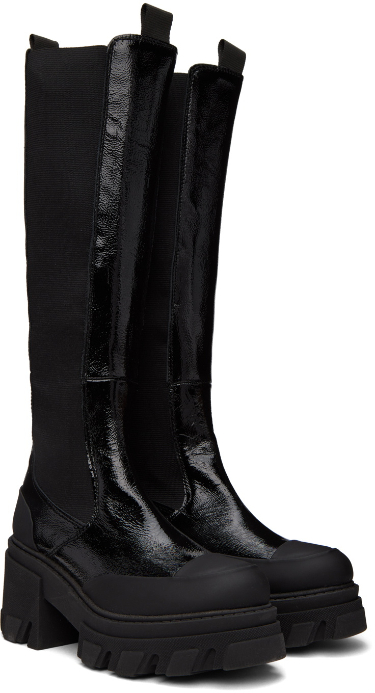 GANNI Black Cleated Boots GANNI