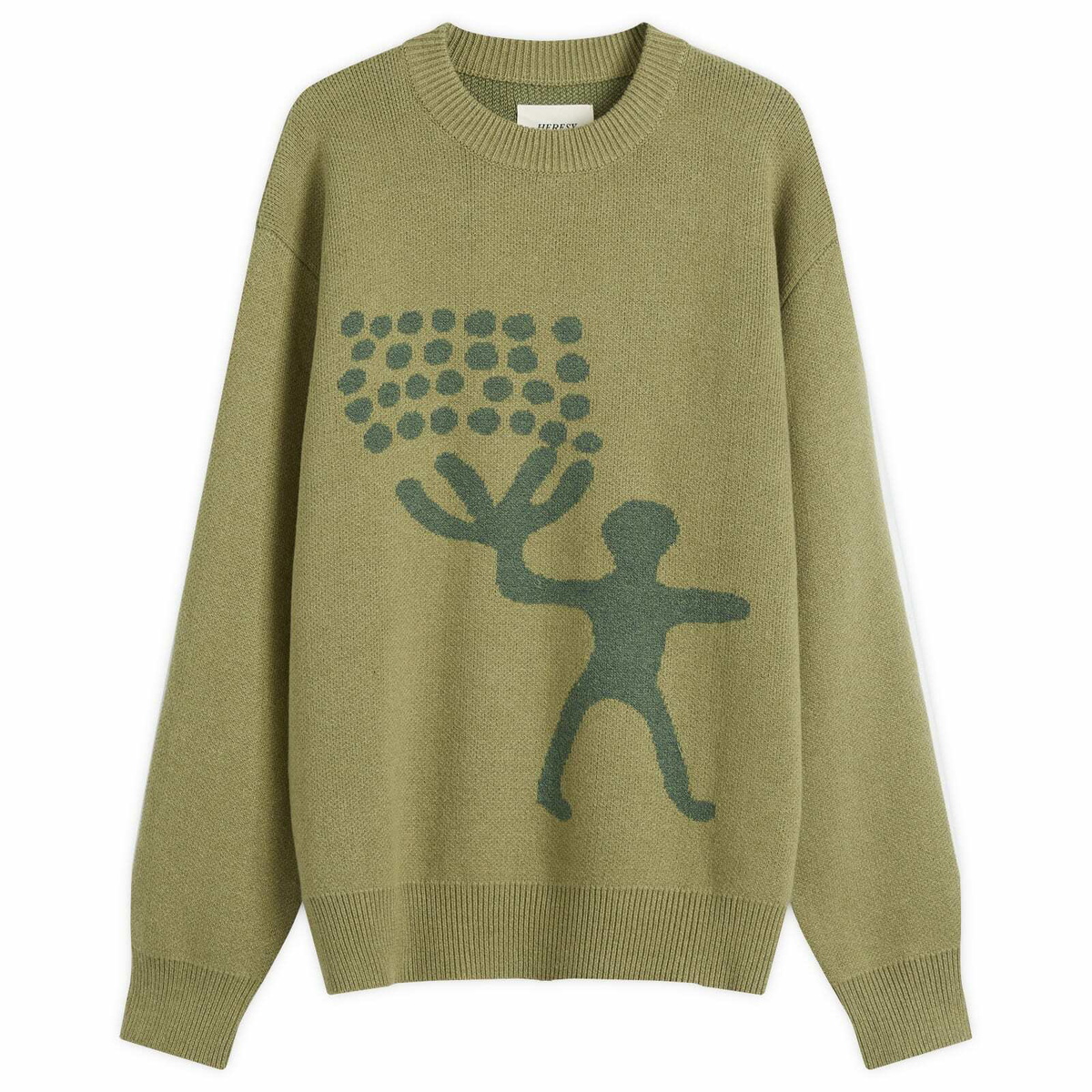 Heresy Men's Early Man Knit Crew in Green Heresy