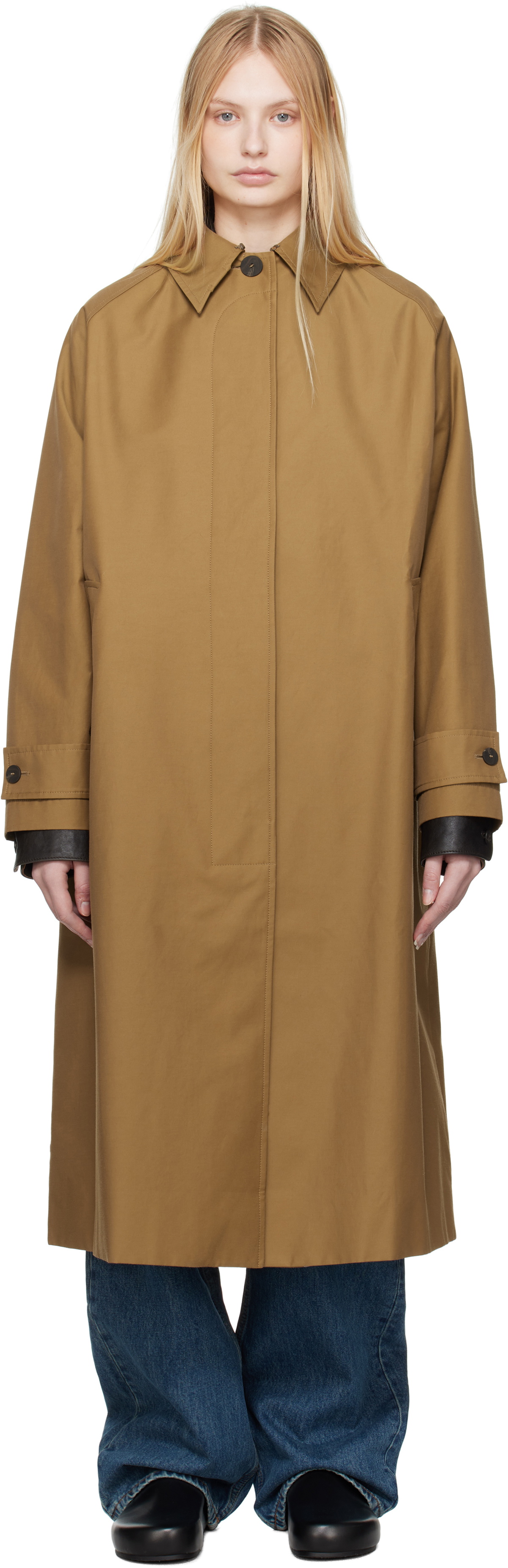 Studio Nicholson Tan Holin Trench Coat Studio Nicholson