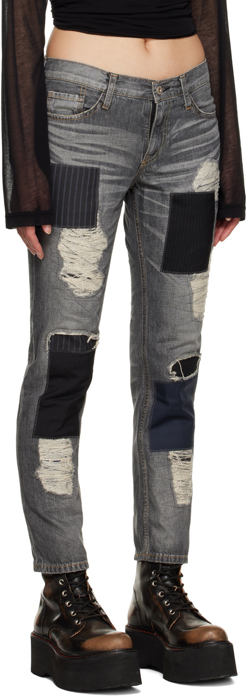 Junya Watanabe Gray Paneled Jeans Junya Watanabe