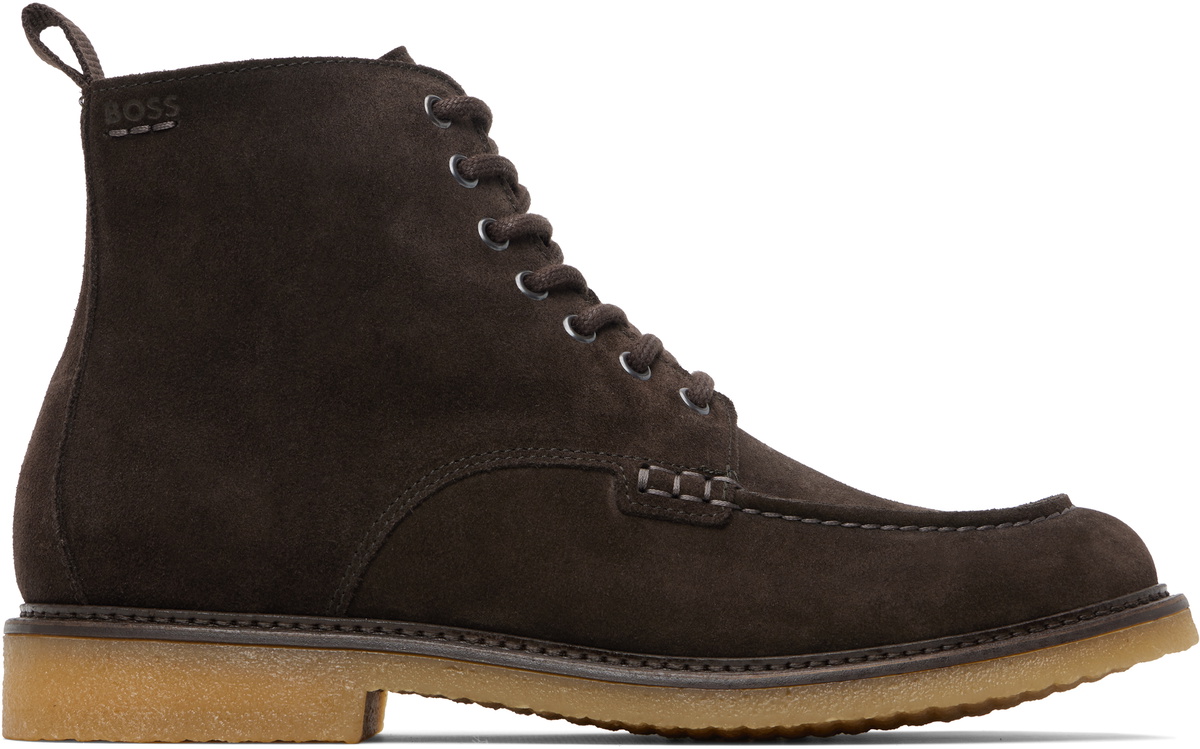 BOSS Brown Suede Half Boots BOSS