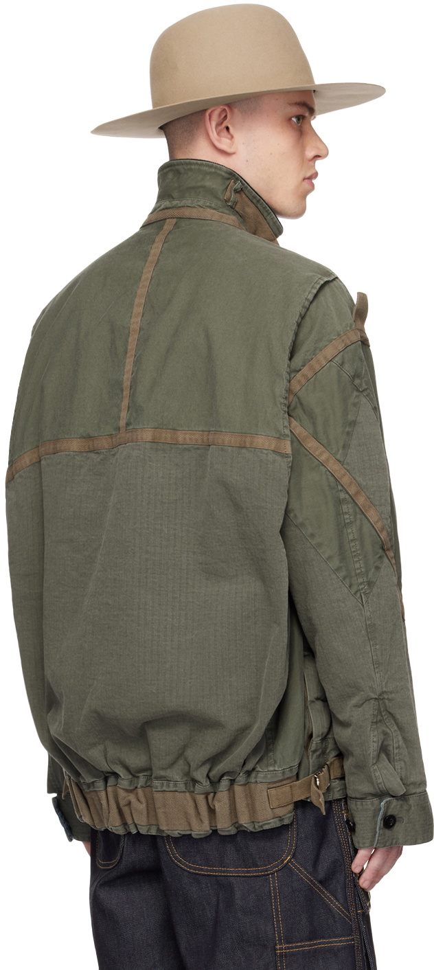 sacai Khaki Paneled Jacket Sacai