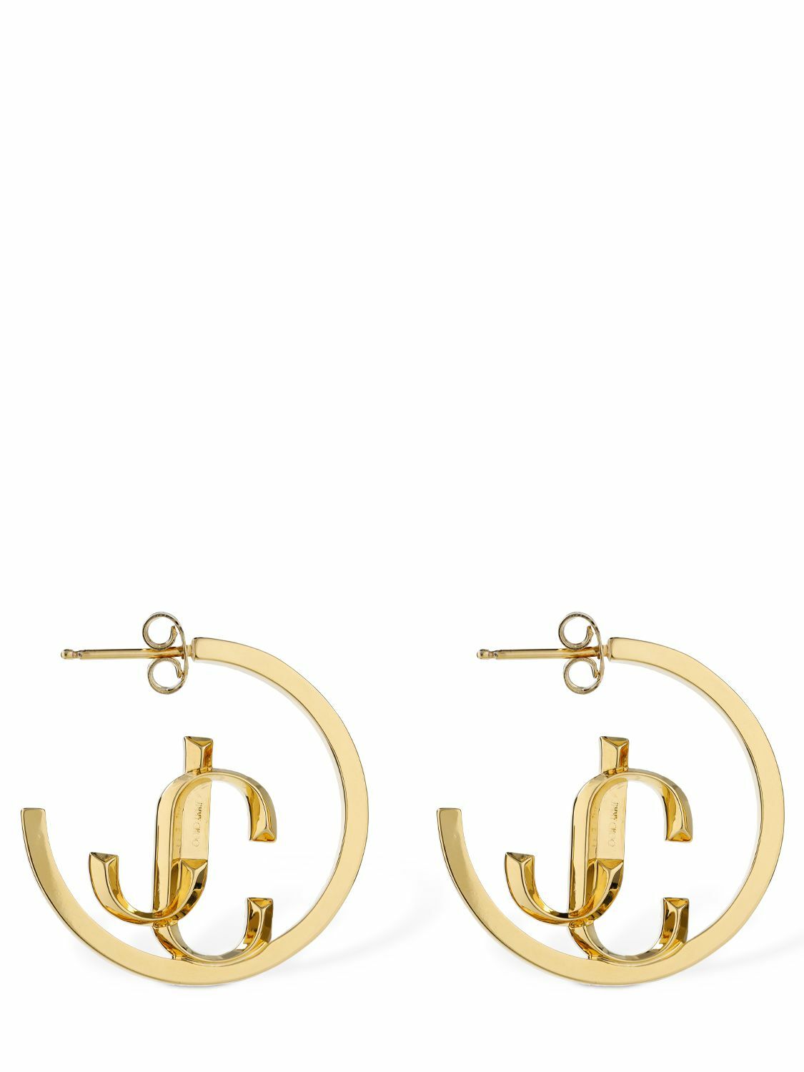 JIMMY CHOO Jc Monogram Hoop Earrings Jimmy Choo