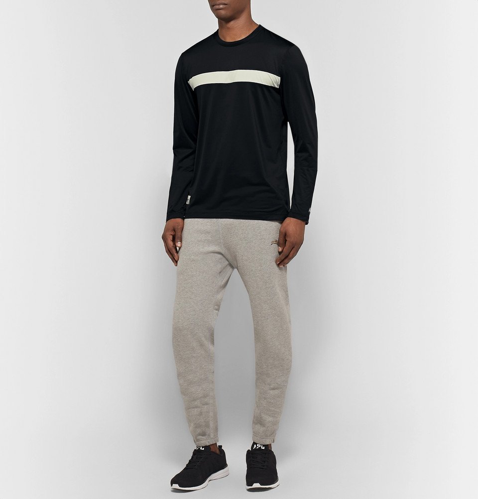 Tracksmith - Twilight Striped Stretch-Mesh T-Shirt - Black Tracksmith
