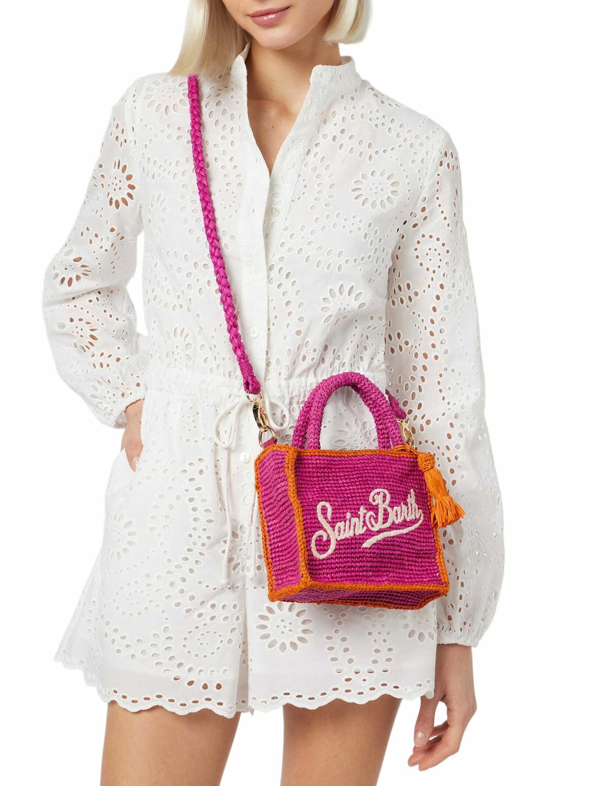 MC2 Saint Barth Woman White Sangallo Lace Cotton Playsuit Julian MC2 ...