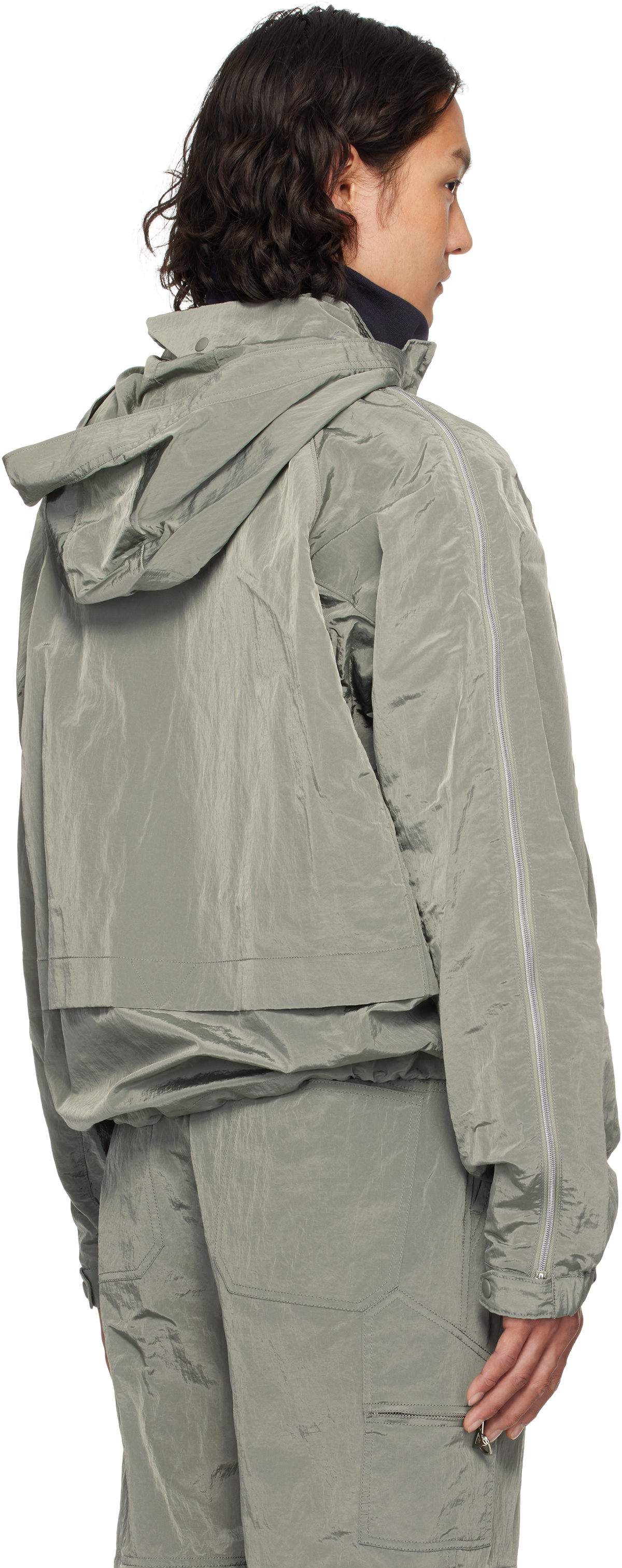 Solid Homme Khaki Extension Light Zip-Up Jacket Solid Homme