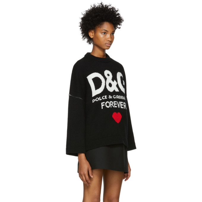 Dolce and Gabbana Black Cashmere Forever DandG Sweater Dolce & Gabbana