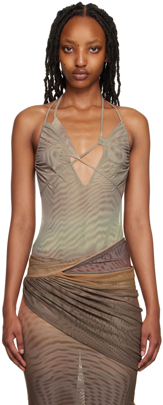 Jade Cropper SSENSE Exclusive Khaki Bodysuit Jade Cropper