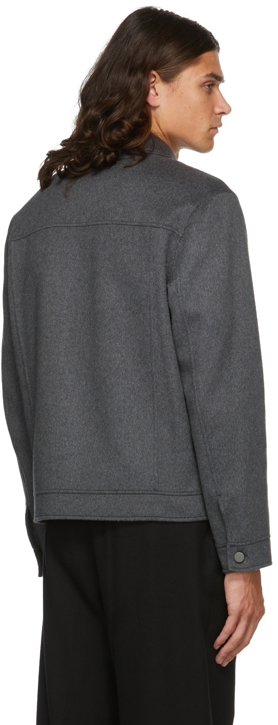 Theory Grey Wool Trucker Jacket Theory