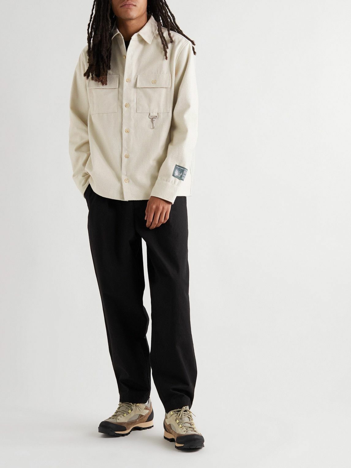 Reese Cooper® - Logo-Appliquéd Cotton-Flannel Shirt - Neutrals Reese Cooper