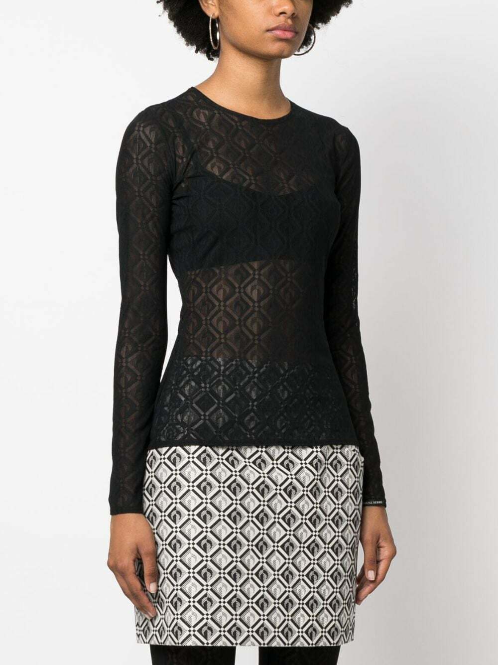 MARINE SERRE - Moonogram Mesh Second Skin Top Marine Serre