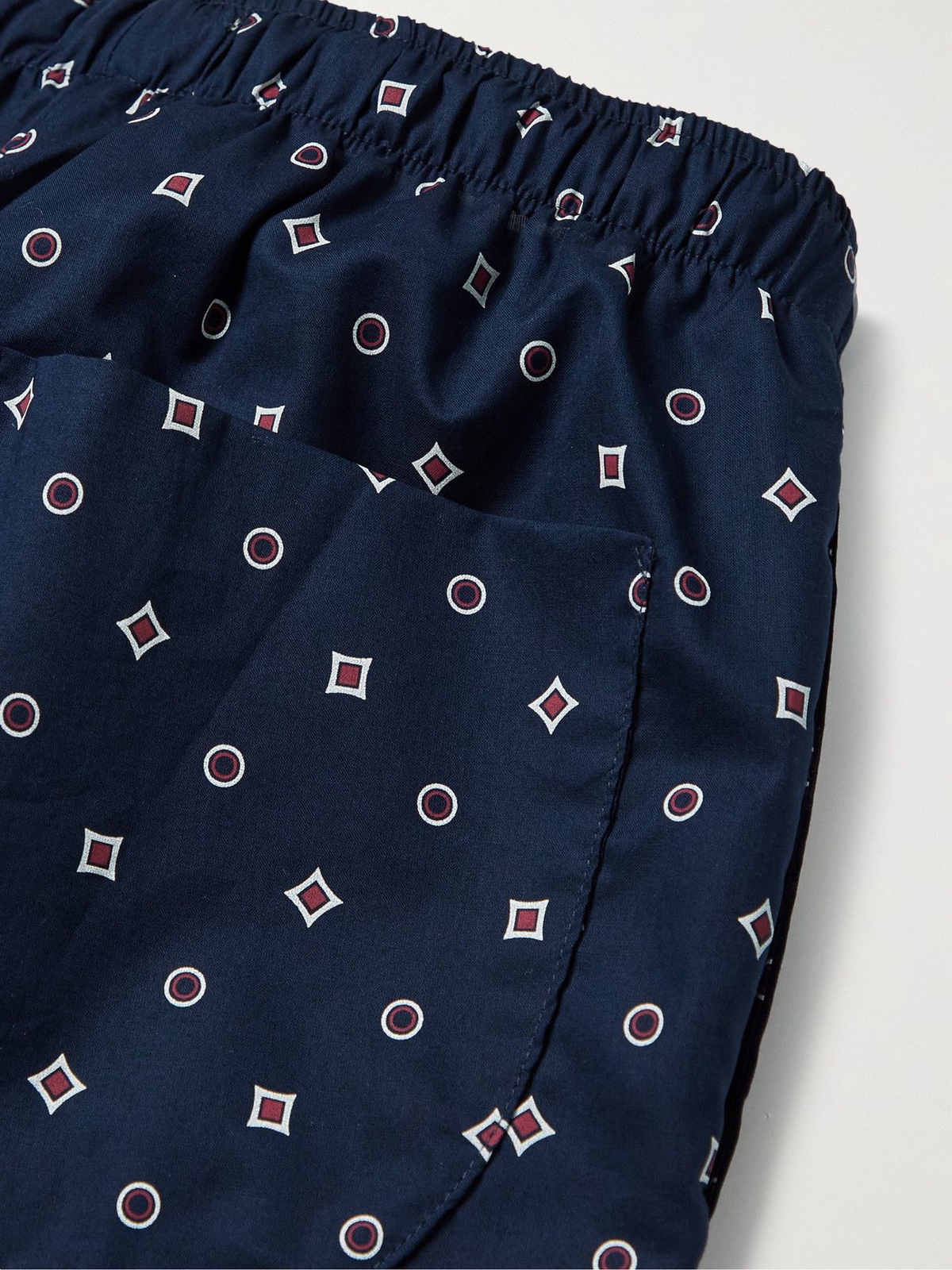 DEREK ROSE - Nelson Printed Cotton-Poplin Pyjama Shorts - Blue Derek Rose