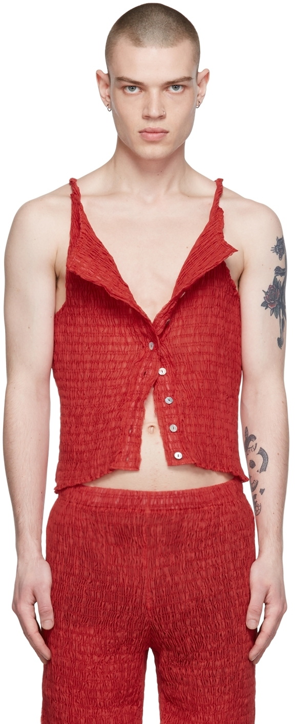 Ludovic de Saint Sernin Red Cloud Tank Top Ludovic de Saint Sernin
