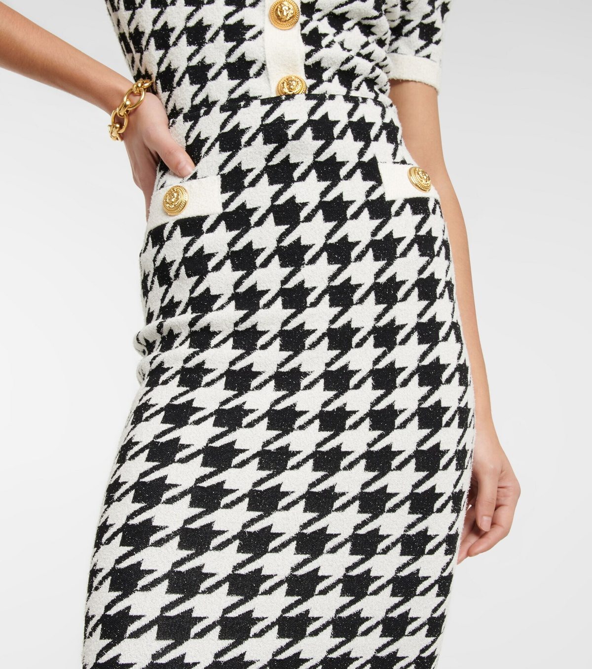 Balmain - Embellished tweed pencil skirt Balmain